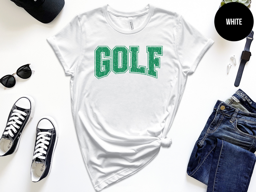 Golf T-Shirt • Golf Varsity Letters – The Shirt Republic