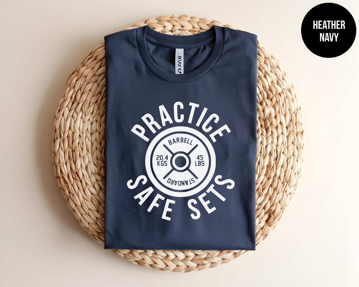 Practice Safe Sets • Funny Gym Tee – The Shirt Republic